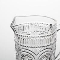 China 45 Ounce Vintage Glass Water Pitcher Machine Made Transparent Embossed for sale
