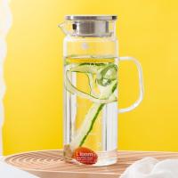 China Heat Resistant Transparent Glass Pitcher 48 Oz Hand Blown For Hot Liquids for sale