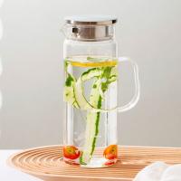 China Heat Resistant Transparent Glass Pitcher 48 Oz Hand Blown For Hot Liquids for sale