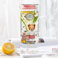China 48 Oz Borosilicate Glass Water Pitcher With Spout Mouth Blown Heat Resistant for sale