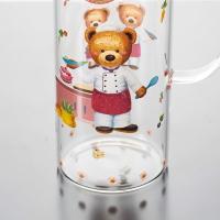 China 48 Oz Borosilicate Glass Water Pitcher With Spout Mouth Blown Heat Resistant for sale