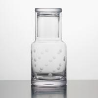 China 36 Oz Lead Free Glass Water Pitcher Handmade Bedside Water Carafe With Cup for sale