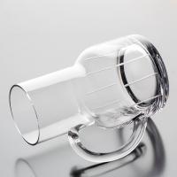 China Engraved Hand Blown Glass Carafe 30 Oz Clear Bedside Water Pitcher With Handle for sale