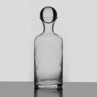 China 42 Ounce Clear Glass Carafes Hand Blown 1200ml Glass Bottle With Stopper for sale