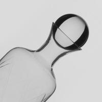 China 42 Ounce Clear Glass Carafes Hand Blown 1200ml Glass Bottle With Stopper for sale