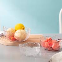 China Gold Edge Clear Glass Mixing Bowls Machine Made Eco Friendly Serving Bowls for sale