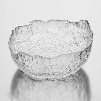 China Irregular Crystal Clear Glass Serving Bowls 32 oz Extra Large Salad Mixing Bowl for sale
