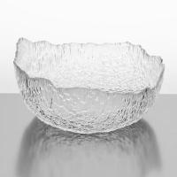 China Irregular Crystal Clear Glass Serving Bowls 32 oz Extra Large Salad Mixing Bowl for sale