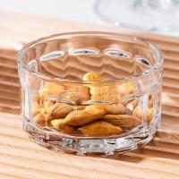 China Mini 130ml Pressed Glass Kitchen Wares Transparent Dessert Stackable Glass Bowls for sale