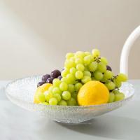 China Extra Large Clear Glass Fruit Bowl Centerpiece 30cm Bowls And Plates Machine Made for sale
