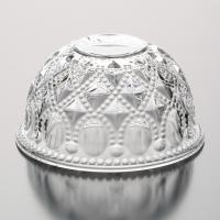 China Vintage Glass Kitchen Wares Embossed Pressed Clear Glass Salad Bowls for sale