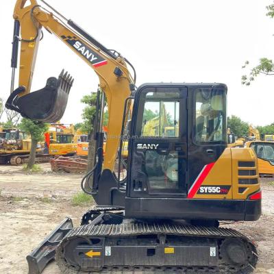 China Small Size Big Power SANY SY55C Mini Excavator with Original Hydraulic Cylinder for sale