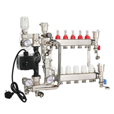 China Underfloor Heating Water Manifold with Air Vent and Durable Stainless Steel Material for sale