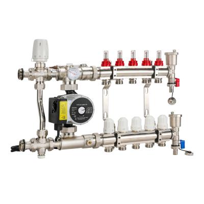 China Stainless Steel Water Flow Regulator for Modern Design DR-1104H Radiant Heating Manifold for sale