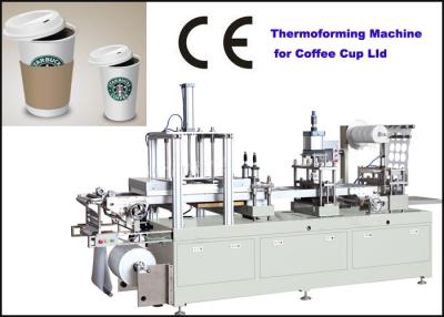 China PP tranparent sheet Automatic Plastic Thermorforming Machine for coffee cup lid for sale