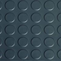 China Black Rubber Floor Mat 3mm Thick Coin Pattern Non Slip Protect Floor for sale