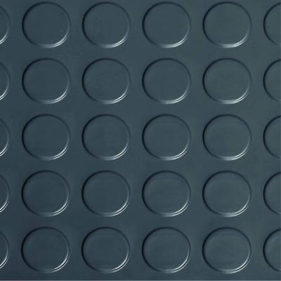 China Black Rubber Floor Mat 3mm Thick Coin Pattern Non Slip Protect Floor for sale