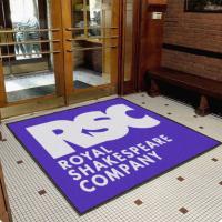 China Commercial Entryway Logo Custom Logo Mats NBR Rubber Backed Nylon Fiber Surface for sale