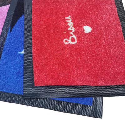 China Custom Size Floor Mats Printing Logo Nylon Top Rubber Back 8 - 9 MM for sale