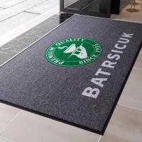 China Printed Custom Logo Mats Carpet Rugs Nylon Top Rubber Back For Restaurant for sale
