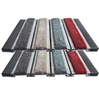 China Customizable 10mm Aluminum Entrance Mat Carpets With Nylon Brush Insert Material for sale