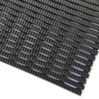 China Heavy Traffic PVC Safety Floor Matting Black Vinyl Grid for sale