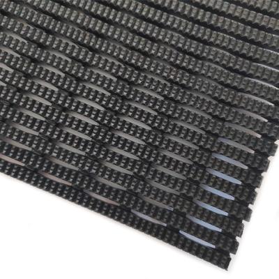 China Heavy Traffic PVC Safety Floor Matting Black Vinyl Grid for sale