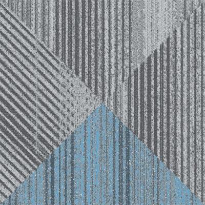 China Navy Blue & Charcoal Grey Abstract Striped Carpet tile;Antibacterial & High Color Fastness Hotel & Office building Entrance Mat Solution. for sale