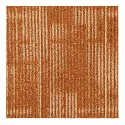 China Warm Caramel Brown;Two-Tone Blended TextureSolution Dyed Carpet Tiles 50x50cm Loop Pile Durable Office Flooring;high color fastness carpet tiles; for sale