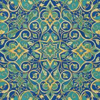 China Islamic Pattern Printed Carpet Tiles 50x50cm Custom Nylon Office Flooring for Commercial Interiors for sale
