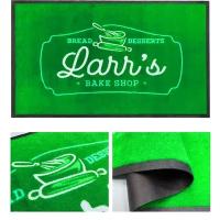China Heavy Duty Printed Logo Anti Slip Door Mat Nylon Cut Pile Dirt Remove for sale