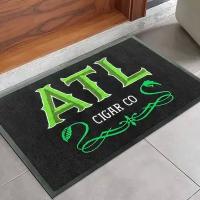 China Heavy Duty Printed Logo Anti Slip Door Mat Nylon Cut Pile Dirt Remove for sale