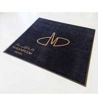 China Heavy Duty Custom Logo Printed Anti Slip Door Mat Nylon Cut Pile Dirt Trapping Floor Mat for sale