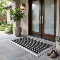 China ALU 1044 Ultra-Thin Recessed Aluminium Entrance Matting Durable PP Carpet and Rubber Heavy Duty Door Mat for Commercial High-Traffic Areas for sale