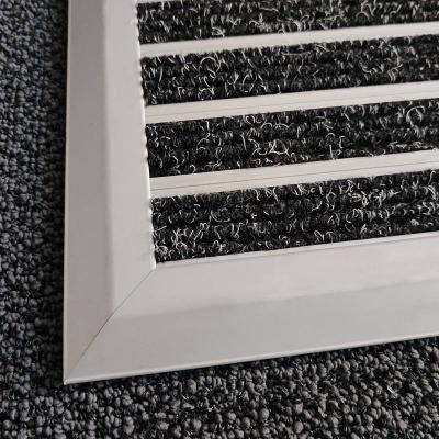 China ALU 1044 Ultra-Thin Recessed Aluminium Entrance Matting Durable PP Carpet and Rubber Heavy Duty Door Mat for Commercial High-Traffic Areas for sale