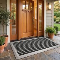 China ALU 1044 Ultra-Thin Recessed Aluminium Entrance Matting Durable PP Carpet and Rubber Heavy Duty Door Mat for Commercial High-Traffic Areas for sale