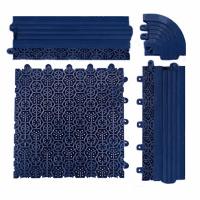 China Interlocking PVC Drainage Floor Tile Perforated Modular Anti Slip Mat for Pool, Shower and Locker Room for sale