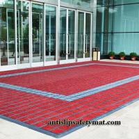China Interlocking Modular Doormat with PVC Coil Insert Hollow Base Dirt Catching Entrance Floor Tile with Matching Edge and Corner Trims for sale