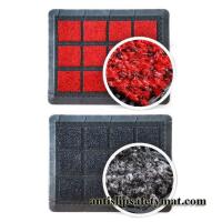 China Interlocking Modular Doormat with PVC Coil Insert Hollow Base Dirt Catching Entrance Floor Tile with Matching Edge and Corner Trims for sale
