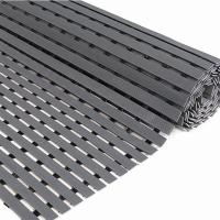 China Flexible Roll PVC Slotted Drainage Mat Open Groove Anti Slip Rubber Floor Mat for Pool and Wet Walkway for sale
