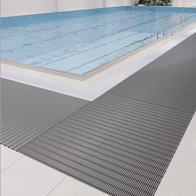 China Double Layer PVC Tube Drainage Mat Round Rod Open Grid Anti Slip PVC Mat for Pool Kitchen and Wet Area for sale