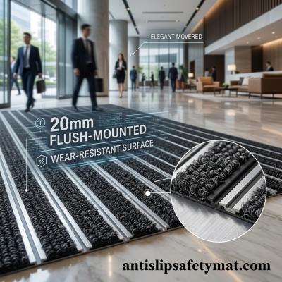 China Recessed Entrance Mat 20mm Depth Bank Branch Heavy Foot Traffic Wear Resistant for sale