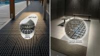 China Outdoor PVC Safety Mat 12mm UV Resistant Anti Slip Grid Poolside Locker Room Use for sale