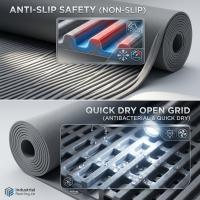 China Non Slip Wet Room Floor Mats 12mm Anti Bacterial Quick Dry for Changing Room for sale