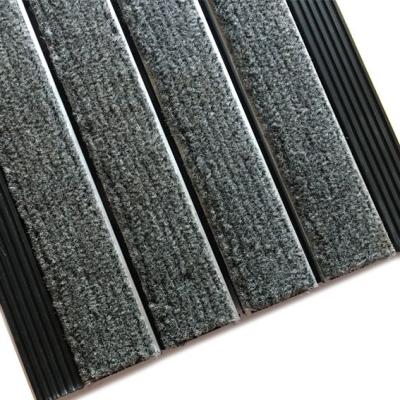 China Aluminum Anti Slip Safety Mat Grey Color Entrance Floor Matting 18mm Depth for sale
