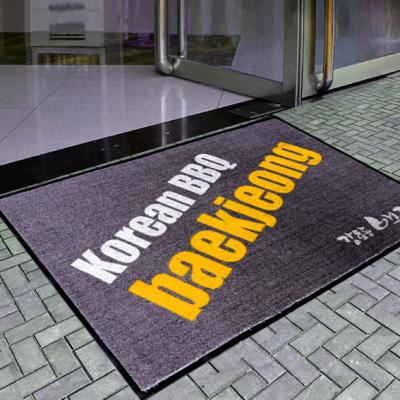 China Welcome Logo Commercial Entrance Mats Nylon Surface Rubber Back for sale