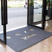 China PVC Coil Commercial Entrance Mats Medium Traffic Logo Walk Off Mat for sale