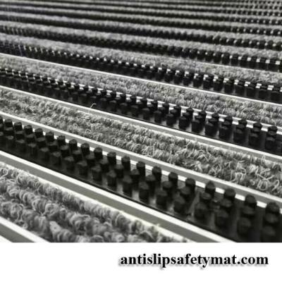 China Aluminum Carpet Dust Control Recessed Floor Mat For Public Building for sale