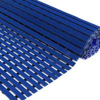 China Indoor Strips Anti Slip PVC Floor Mat 12 Meters Wet Safety Grid Matting Blue for sale