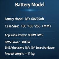 China Customized 60V 25Ah Electric Scooter Lithium Battery Pack, BCSWINERGY Supplier With 40A Smart BMS for sale